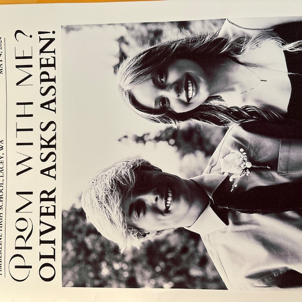 Printed and Shipped Prom Proposal Newspaper Bouquet Wrap, Custom ...