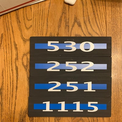 Thin Blue Line Wood Sign With Badge Number..personalize - Etsy