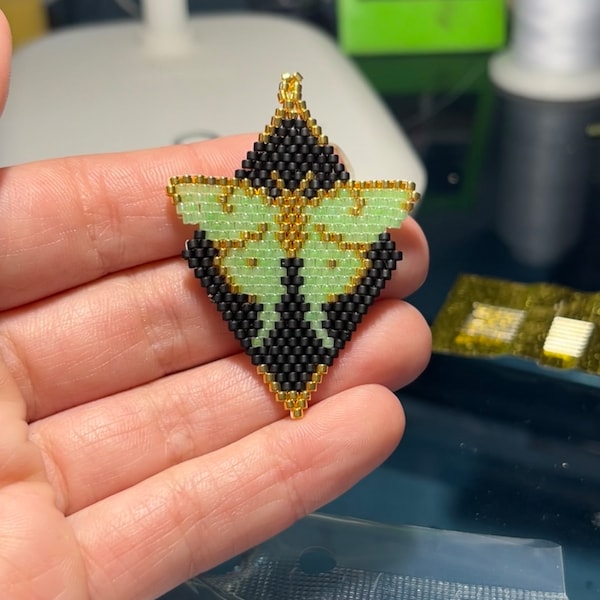 Beaded Moth Earrings Pattern Miyuki Delica Butterfly Brick Stitch ...