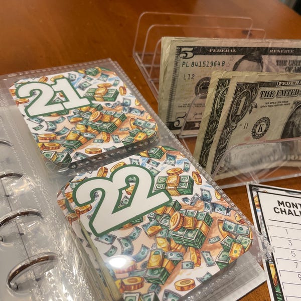 26 Week Savings Challenge Binder | 1,500 Dollar Savings | Garden Green ...