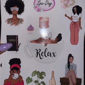 Self-care Stickers Bundle self-love African American Stickers black ...