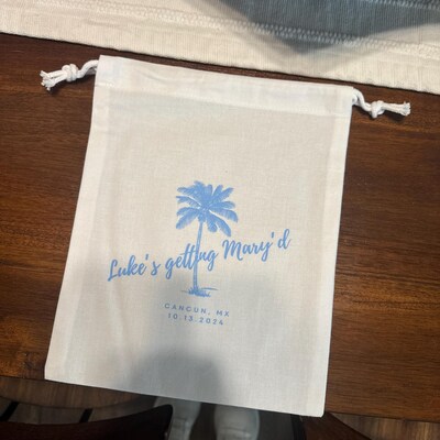 Custom Wedding Cotton Drawstring Bags /wedding Bags / Hangover Bags ...