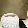 Round Golf Ball Ceramic Planter, White Spherical Display Pot Home Decor ...