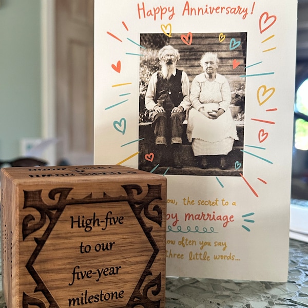 Custom Engraved Wooden Block, Anniversary Mementos, Family Story ...