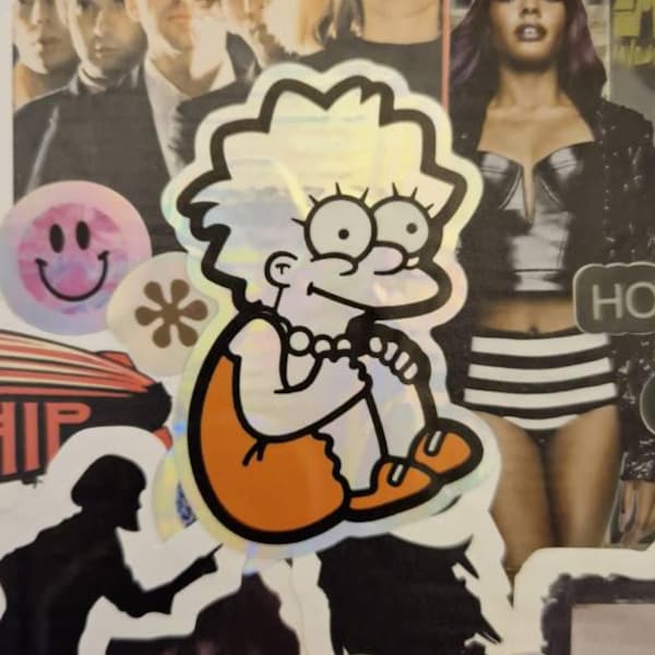 The Simpsons Rainbow Foil Cool Lisa Sticker - Etsy
