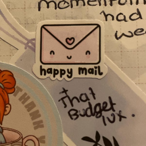 Cute Happy Mail Sticker Sheet| Kawaii Envelope Planner Stickers ...