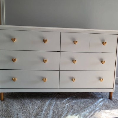 Wood Drawer Knobs Heart Knobs Boho Drawer Knobs, Natural Knobs for Dresser, Wood Dresser Knobs ...