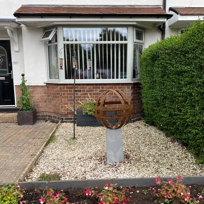 UK Rustic Garden Double Banded Sphere, Decoration Orb, Globe, Ball ...