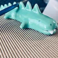 Ceramic Crocodile Brush Rest, Calligraphy Pen Rest, Paintbrush Rest ...