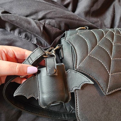 Batty Black Bat Vinyl Embroidery Inhaler Cover Inhaler Case Halloween ...