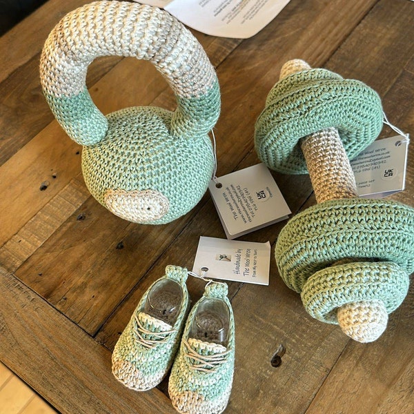 Baby Barbell (set of 5 Pieces) and Headband Digital PDF Crochet Pattern ...