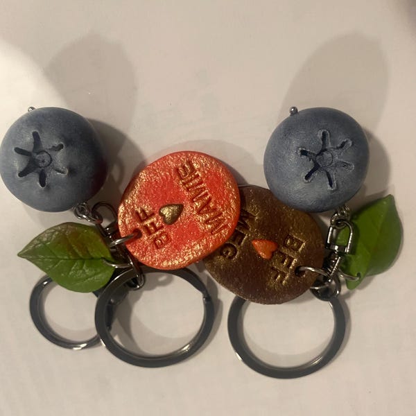 Handmade Big Blueberry Keychain, Blueberry Bag Charm, Berry Purse Charm ...
