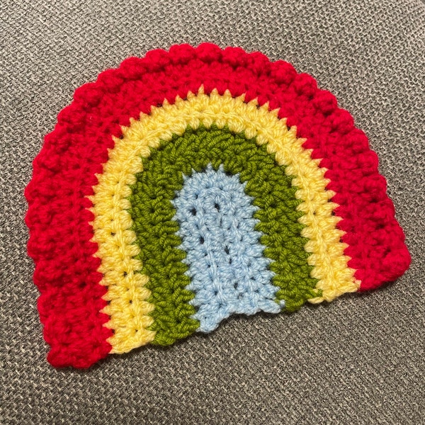 Rainbow Coaster PATTERN, Crochet Rainbow Coaster, Crochet Coaster ...