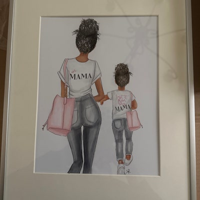 Mommy and Me Art, Girly Art, Girly Print, Little Girl, Mom Print, Girls ...