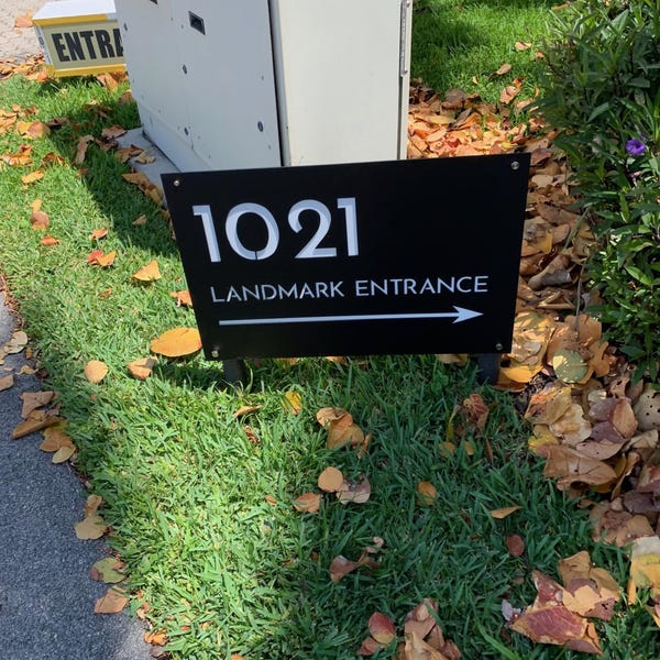 Solar Lighted Driveway Address Marker, 15x32 House Numbers, Yard, Lawn ...