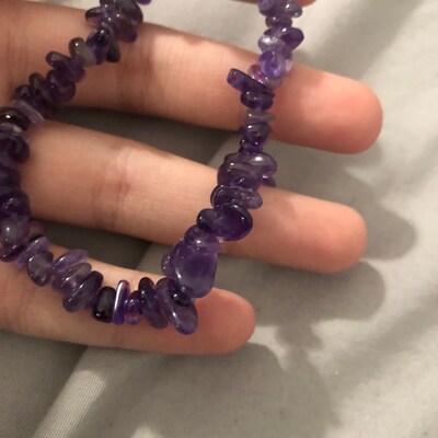 Amethyst Gemstone Stretchy String Bracelet G158 - Etsy