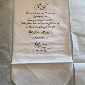 Father of the Bride PHOTO Handkerchief Today a Bride Wedding | Etsy