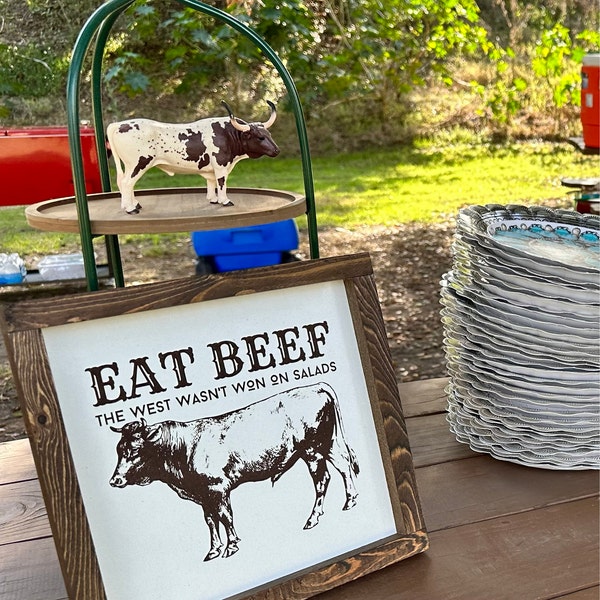 Eat Beef Western Farmhouse Style Sign - Etsy