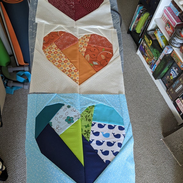 Paper Pieced Broken Heart Quilt Block Pattern (3 Sizes) - Etsy