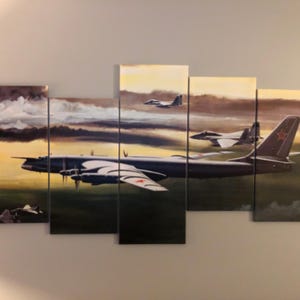 Spitfire Fighter Aircraft 5 Pieces Canvas Wall Art, Large Framed 5 ...