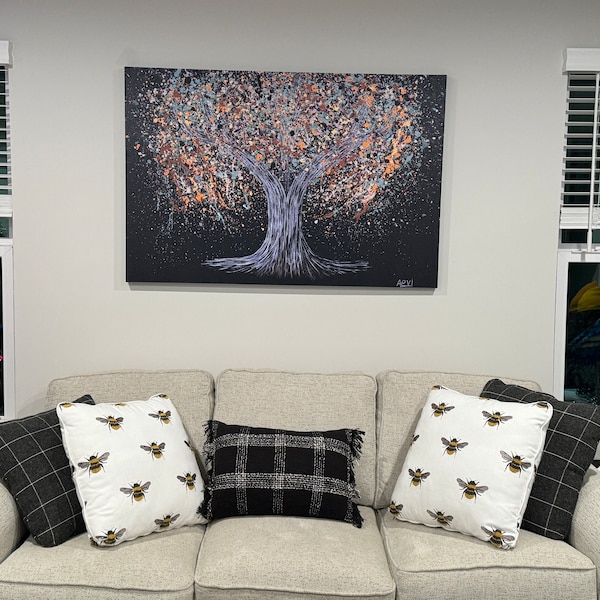 BROWN TREE of Life With Black Background CANVAS Print Art – Ready to ...