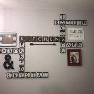 Wall Scrabble Tiles , 4.5" Wood Tile Blocks, Gallery Wall Decor ...