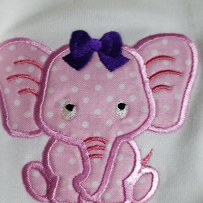 Baby Girl Elephant Machine Embroidery Applique Design, Jungle Animal ...