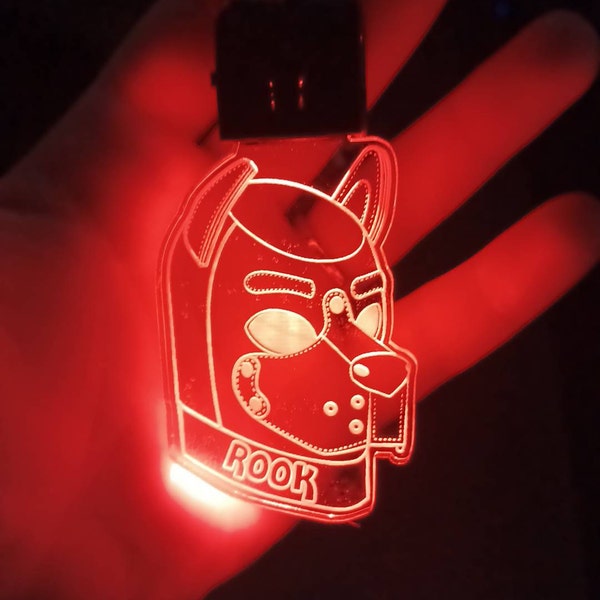 Human Pup Necklace - Light up Dog Tag - Color Changing - Stocking ...