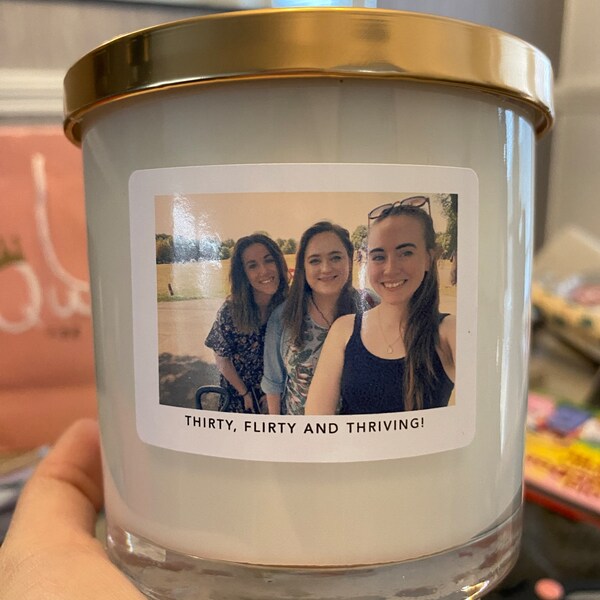 Personalised Photo Candle | Add A Photo and Message to Candle - Etsy