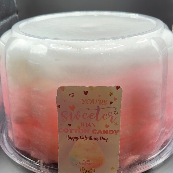 EDITABLE Valentine Cotton Candy Tags Valentine's Day Treat Favors You ...
