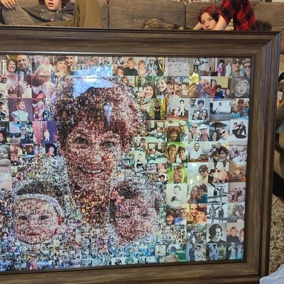 Personalized Framed Photo Mosaic Gift Portrait From Your Many Photos - Etsy