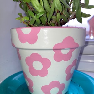 Hand Painted Baby Blue Bumble Bee Indoor Plant Pot, Terracotta Planter ...