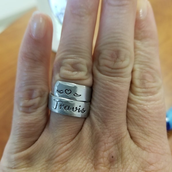 Memorial Ring With Hidden Message - Hidden Message Ring - Angel Wing ...