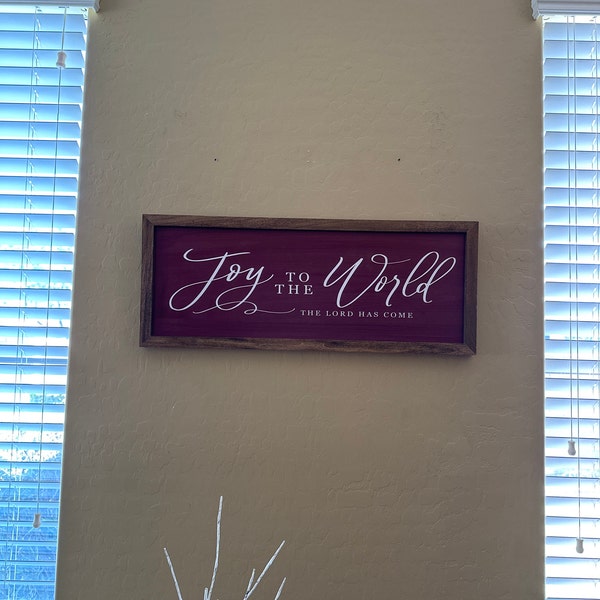 Joy to the World Farmhouse Christmas Sign, Red Christian Christmas Art ...