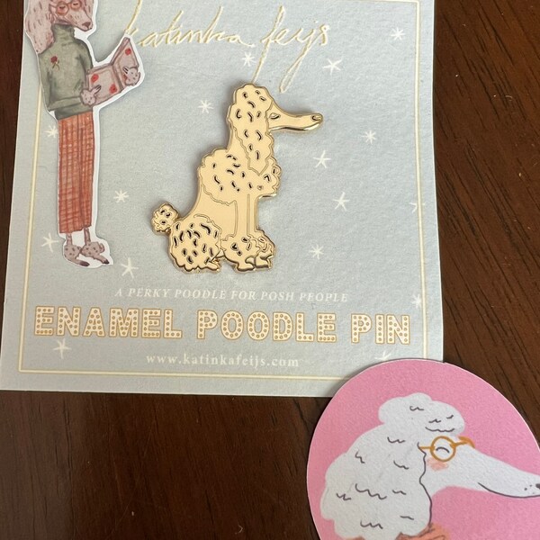 Poodle Hard Enamel Lapel Pin, Animal Badge or Brooch, Cute Dog Pin - Etsy