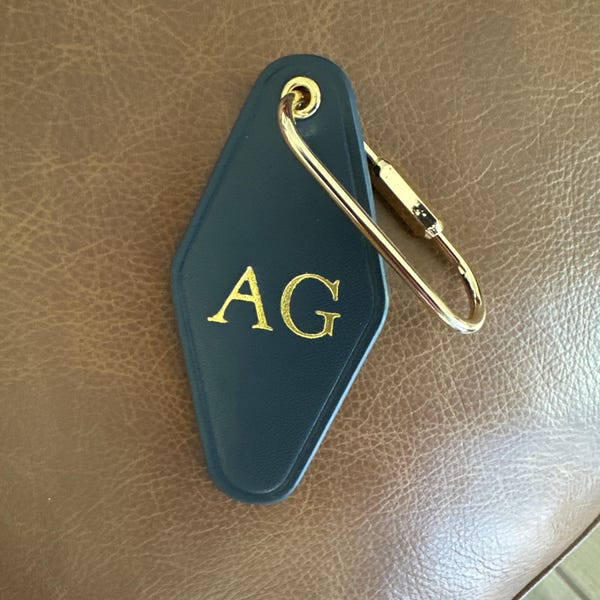 Embossed Diamond Leather Keychain (initials) - Modern Key Rings, Custom ...
