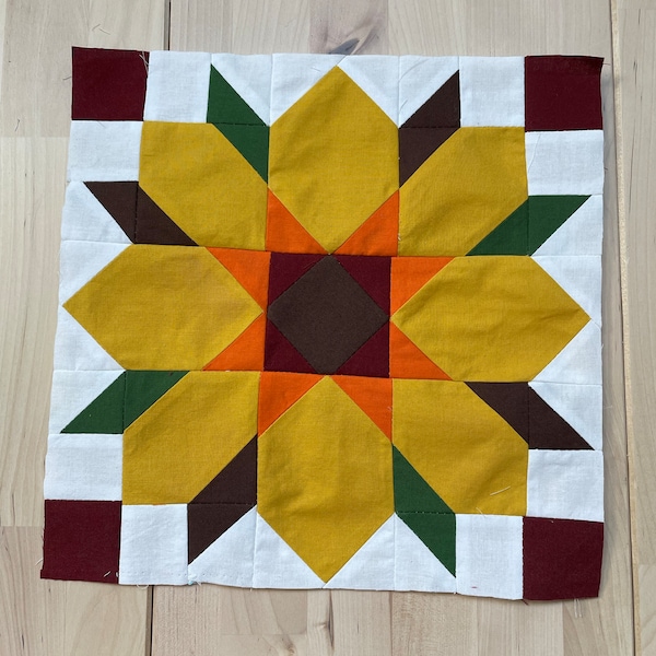 Digital Pattern: Barn Rose Quilt Block Pattern - Etsy
