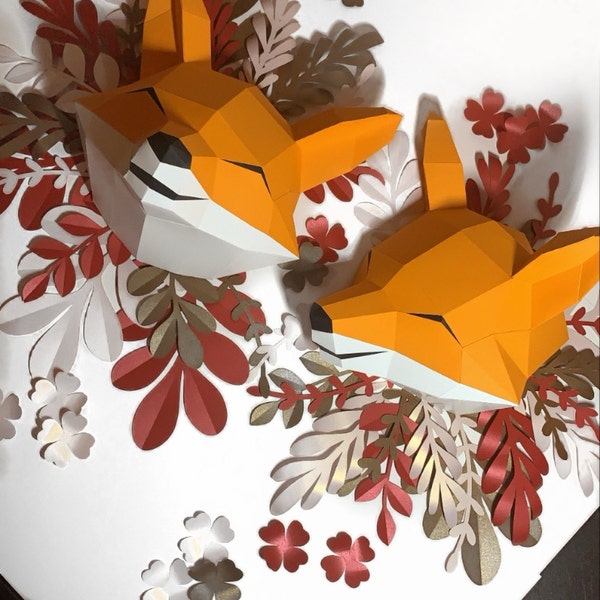 Fox 3D Papercraft, Make 2 Smiling Foxes Yourself From These Printable ...