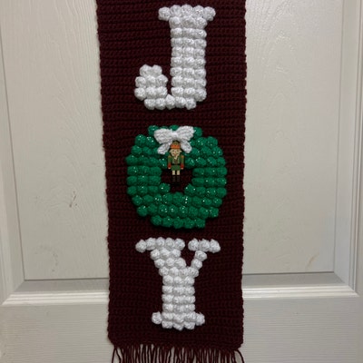 Crochet Joy Wall Hanging Pattern Christmas Wreath Holiday Crochet ...