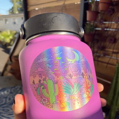 Dreamy Desertscape Desert Nightlife Holographic Sticker - Etsy