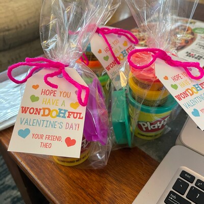Valentine's Day Tag, Wondohful, Playdough Valentine's Tag, Colorful ...