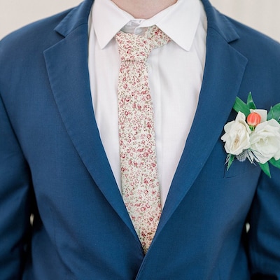 Rust Floral Tie, Rust Bow Tie, Rust Pocket Square, Rust Dress Necktie ...