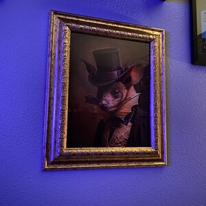 Gothic Portrait Victorian Bat Artwork, Bat Antique Oil Painting, Dark ...