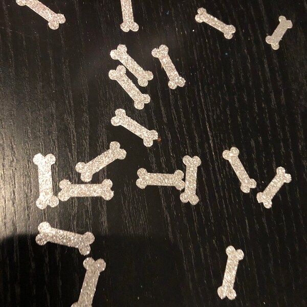 100+ Glitter Dog Bone Table Confetti Sprinkles, Birthday, Party, Silver ...