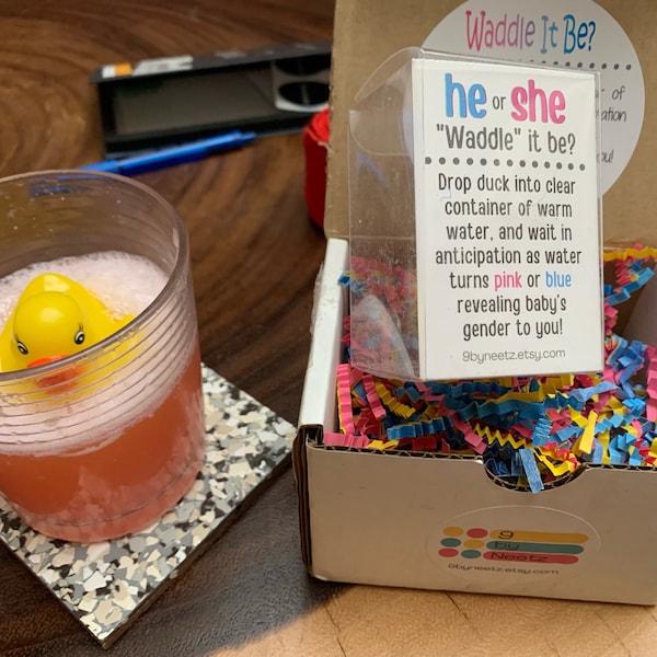 Waddle It Be? Rubber Duck Gender Reveal Fizz by Mail | Pregnancy ...