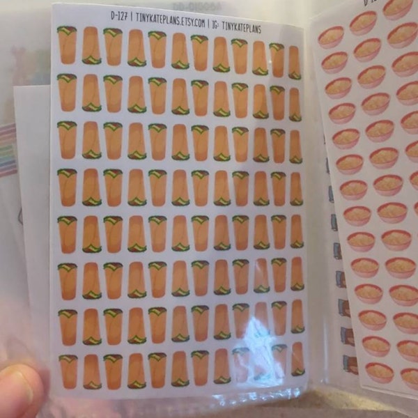 96 Burrito Planner Stickers, Tiny Lunch Planner Stickers, Burrito ...