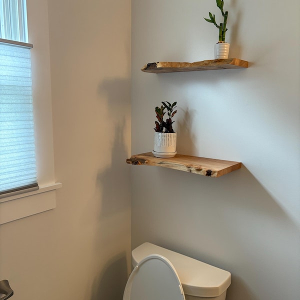 Live Edge Shelf, Live Edge Floating Shelf - Custom Orders - Etsy