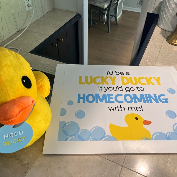 Homecoming Promposal Ask Idea Printable "i'd Be a Lucky Ducky If You'd ...