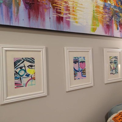 Green Abstract Face Art Woman Face Painting Original Art Woman Painting ...