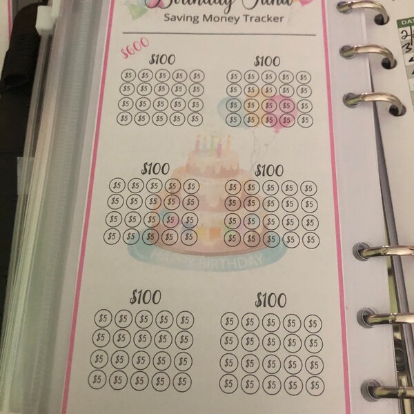 A6 Savings Challenge Printable Insert for Happy Birthday Money Saving ...